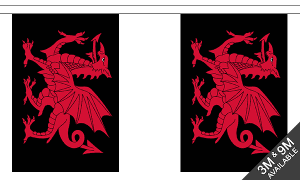 Welsh Dragon Black Bunting – Welcome to Flag Superstore