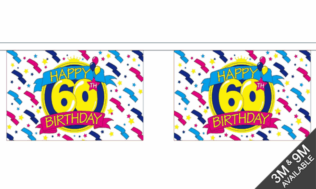 Happy 60th Birthday Small Bunting – Welcome to Flag Superstore